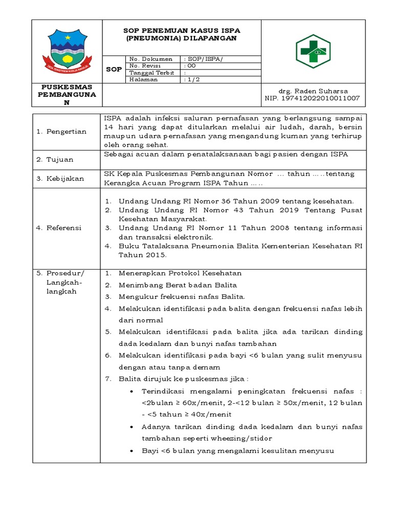 Sop Ispa Pneumonia Lapangan | PDF | Kesehatan Holistik | Sains & Matematika