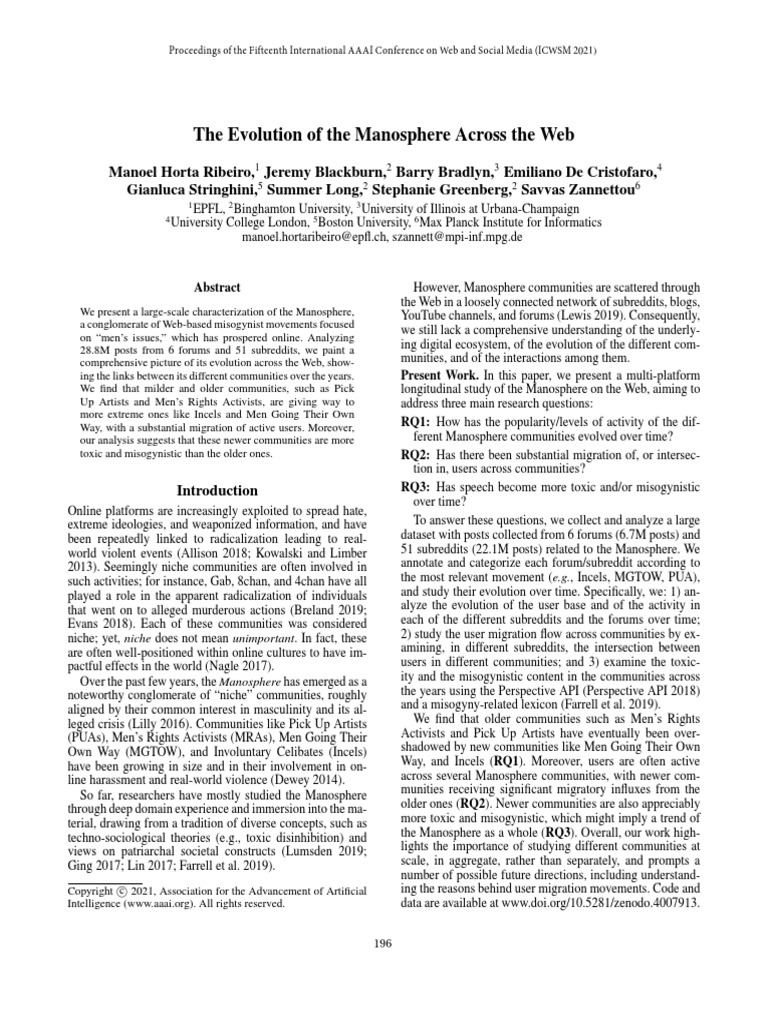 Manosphere Evolution | PDF