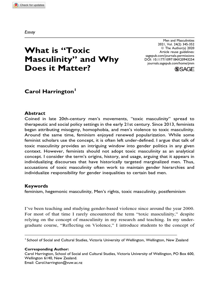 Toxic Masculinity | PDF | Masculinity | Gender Studies