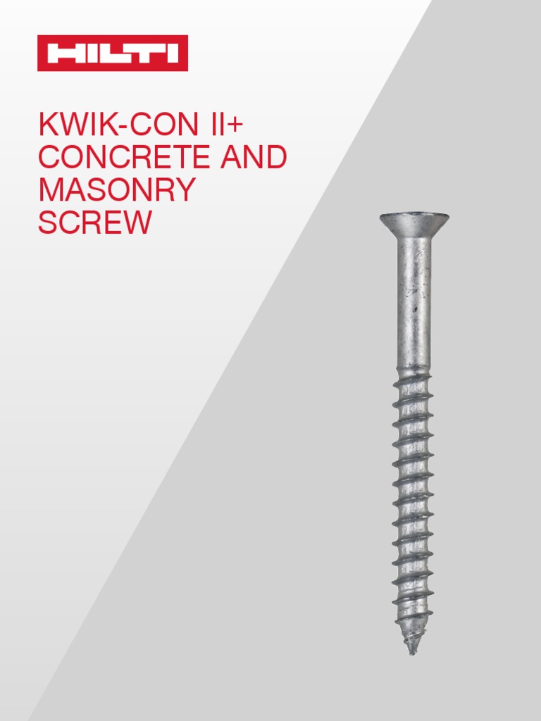 HILTI Kwik Con II+ Technical-information-ASSET-DOC-LOC-1543435 | PDF ...