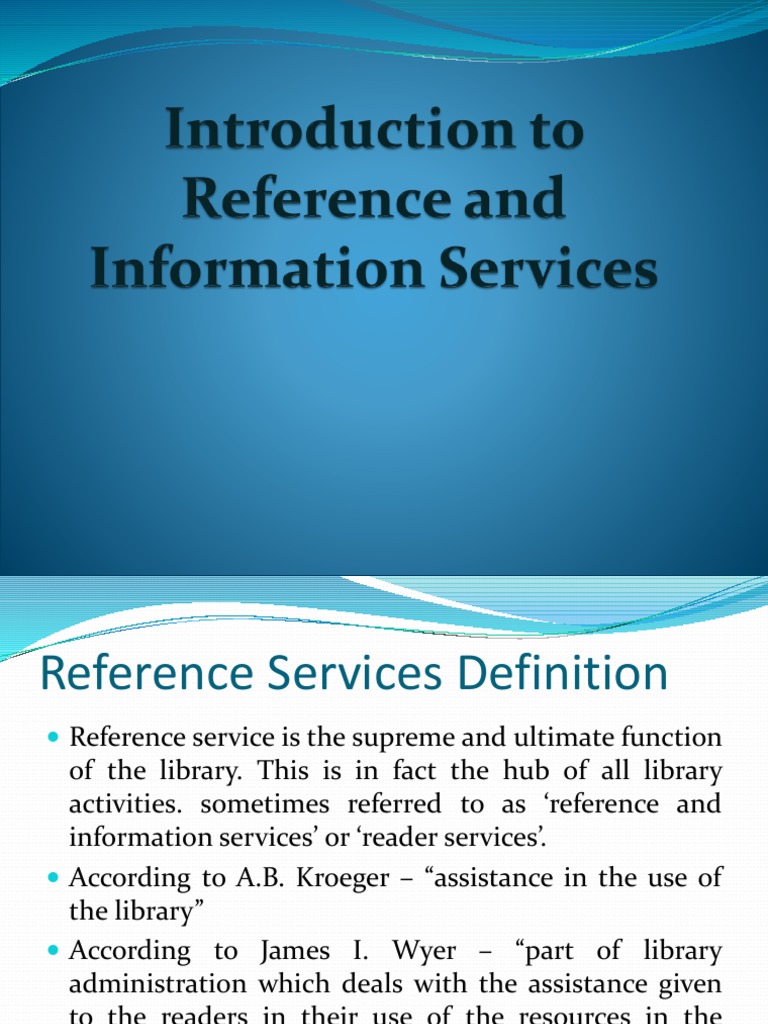 Introduction-to-Reference-and-Information-Services REPORT | PDF ...