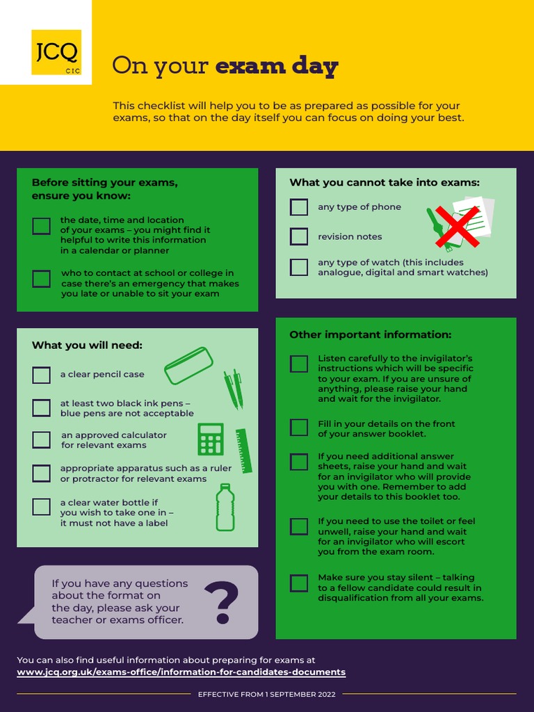 JCQ Preparing To Sit Your Exams | PDF