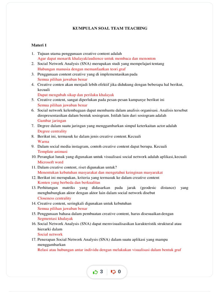 Kumpulan Soal Team Teaching 2021 Compress | PDF