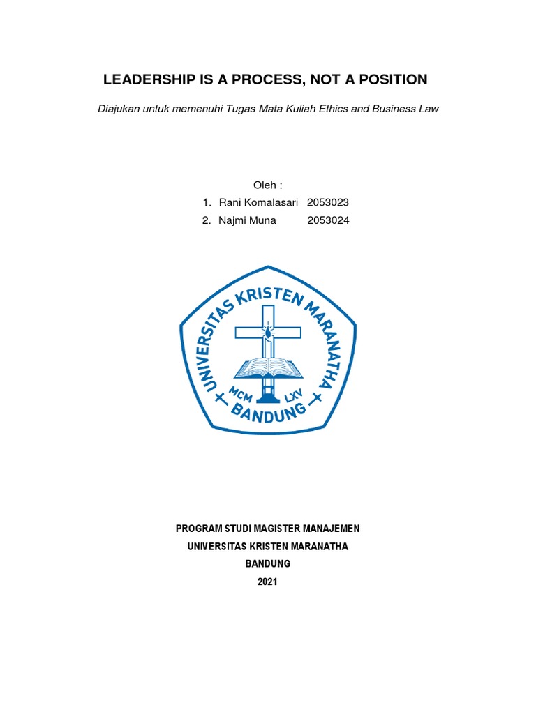EBL - Leadership Is A Process, Not A Position - Najmi Muna - 2053024 | PDF