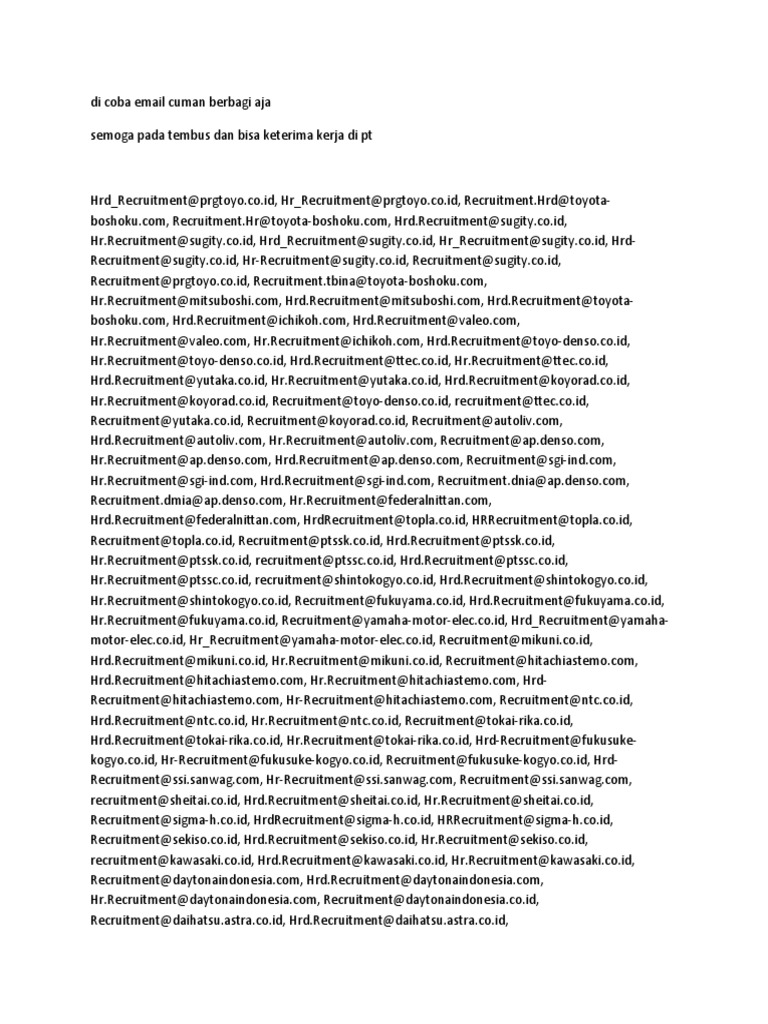 Kumpulan Email PT | PDF