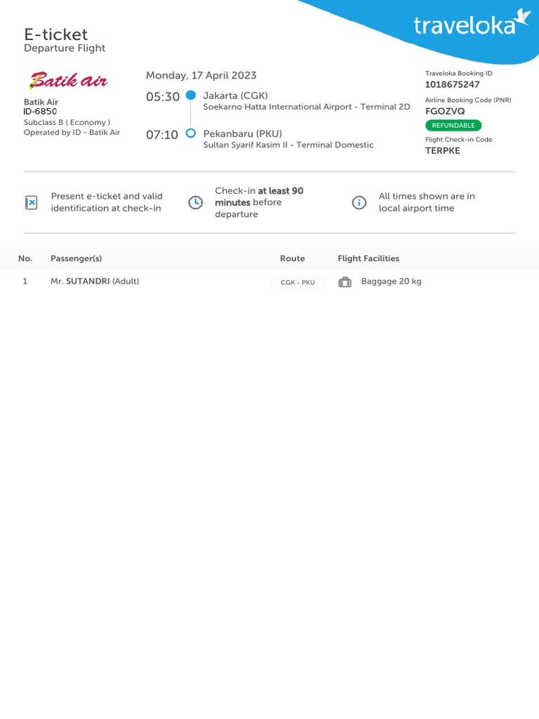 Sutandri CGK Terpke Pku Flight Originating | PDF | Airport | Aviation
