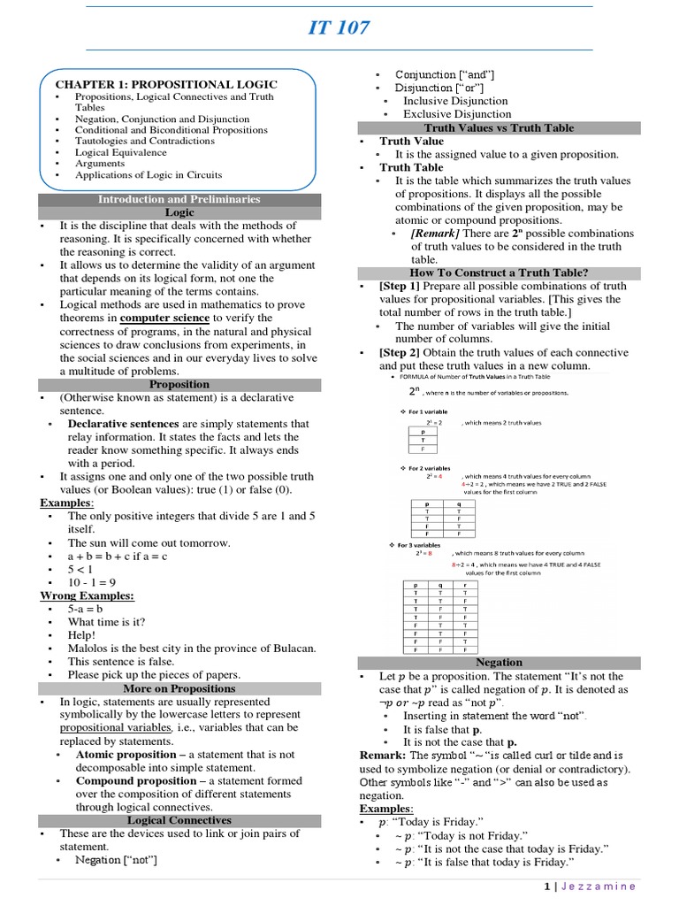 Introduction to Propositional Logic | PDF