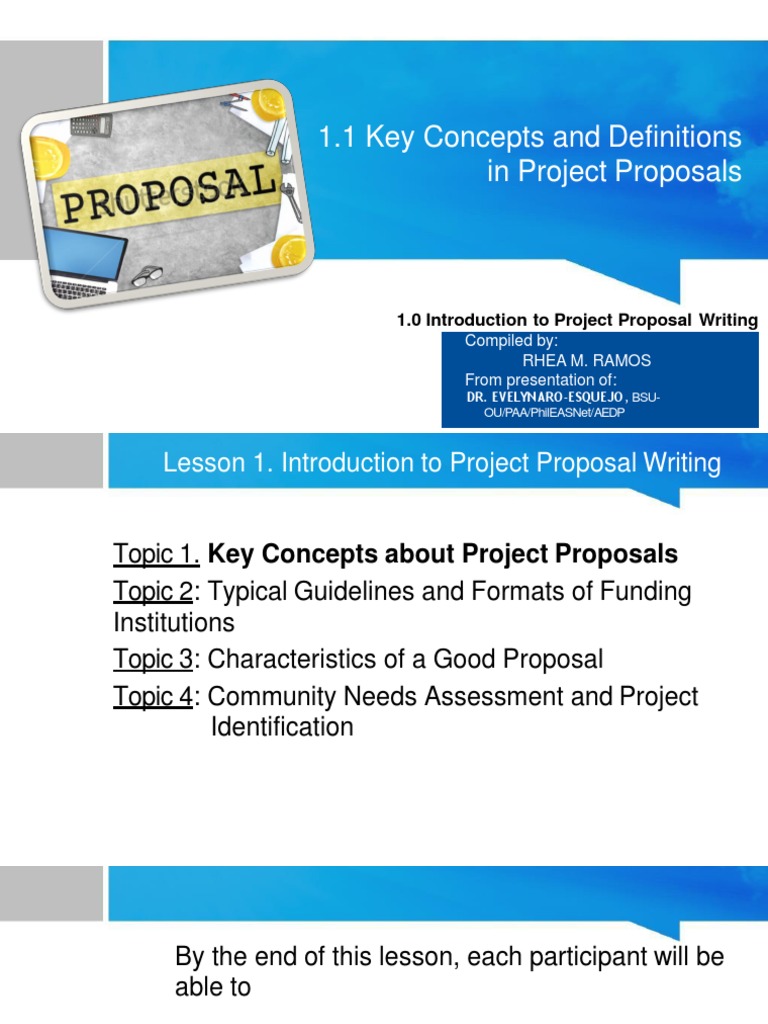 1.1 Key Concepts and Definitions in Project Proposals | PDF