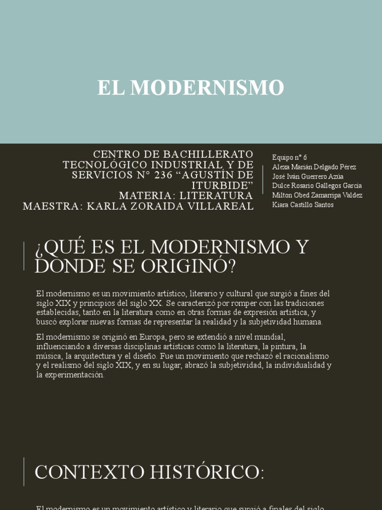 Diapositivas Del Modernismo | PDF