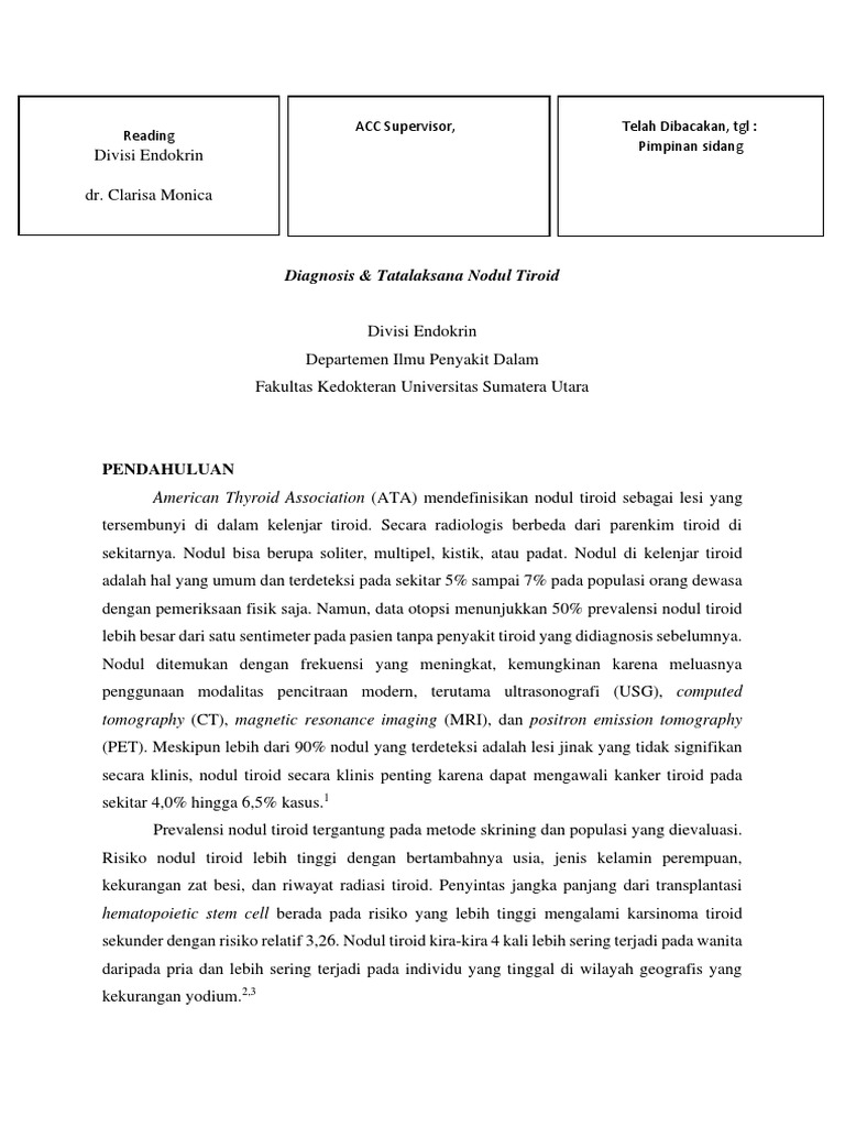 Diagnosis & Tatalaksana Nodul Tiroid EDIT | PDF