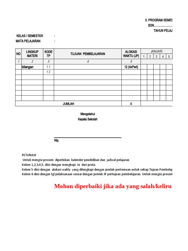 Program Semester 2 K13 | PDF