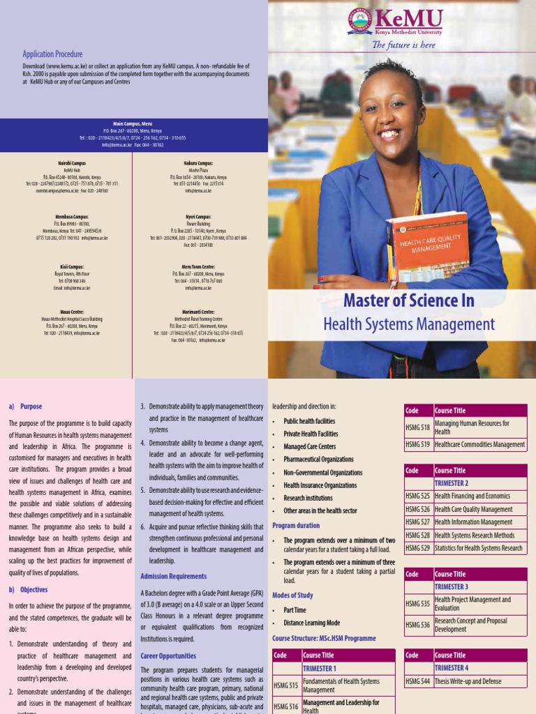 Master of Science in Health Systems Management | PDF | Health System ...
