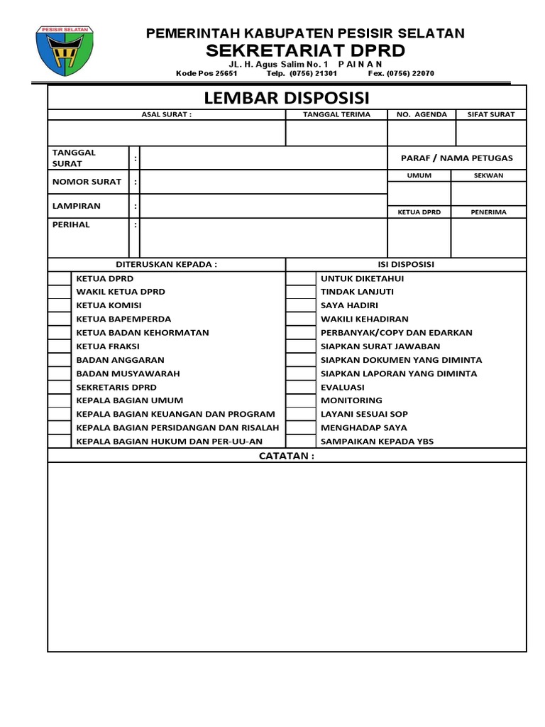 Lembar Disposisi | PDF
