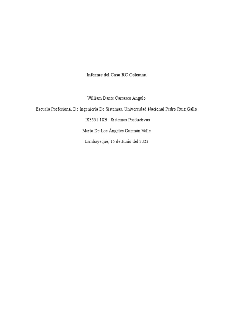Optimización de Proyecto RC Coleman | PDF | Métodos y materiales de ...