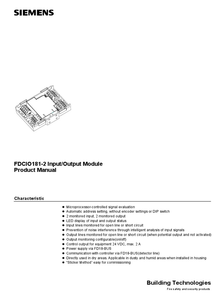 020_FDCIO181-2_A6V10214492_a_en | PDF | Switch | Detector (Radio)