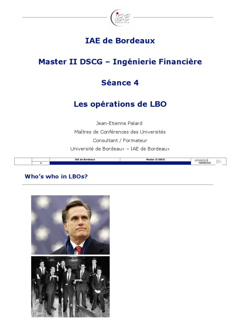 m2 DSCG Inge Fi Seance 4 Lbo Vstud | PDF | Achat à effet de levier | Capitaux propres