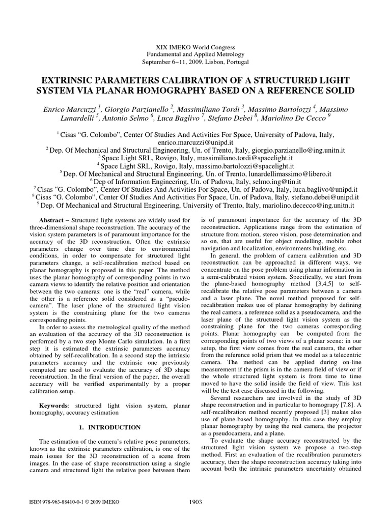 Extrinsic Parameters Calibration of A ST | PDF