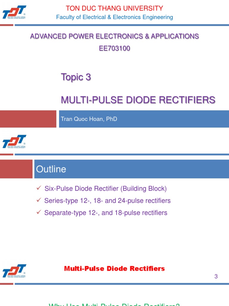 Topic 3 Multi Pulse Diode Rectifiers Pdf Rectifier Electrical