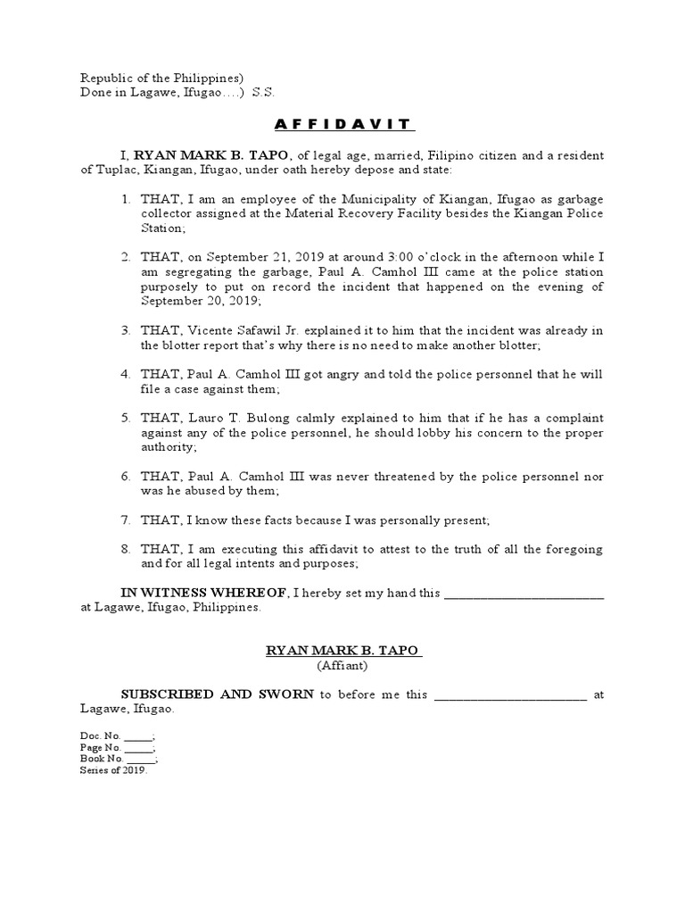 Affidavit - Witness 2 | PDF