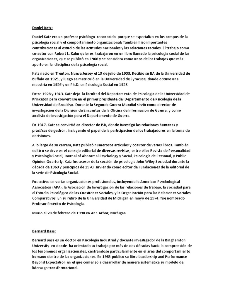 Daniel Katz y Bernard Bass | PDF