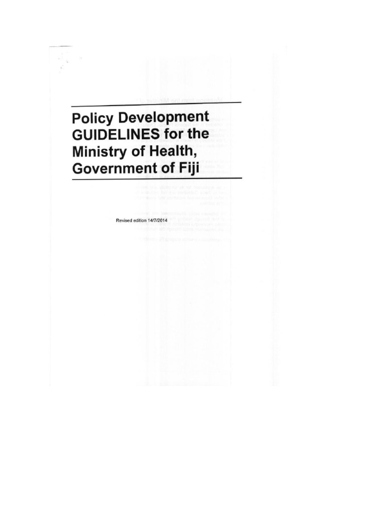 Policy Development Guidelines For MoH | PDF