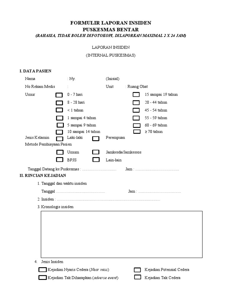 9.1.1.5 Form Laporan KTD | PDF | Hukum