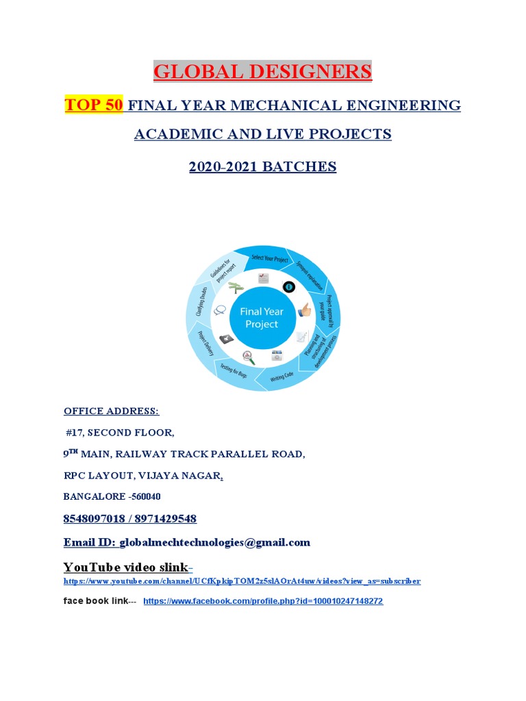 2020-21 Updated Mechanical Branch Project Title List With Price - Top ...