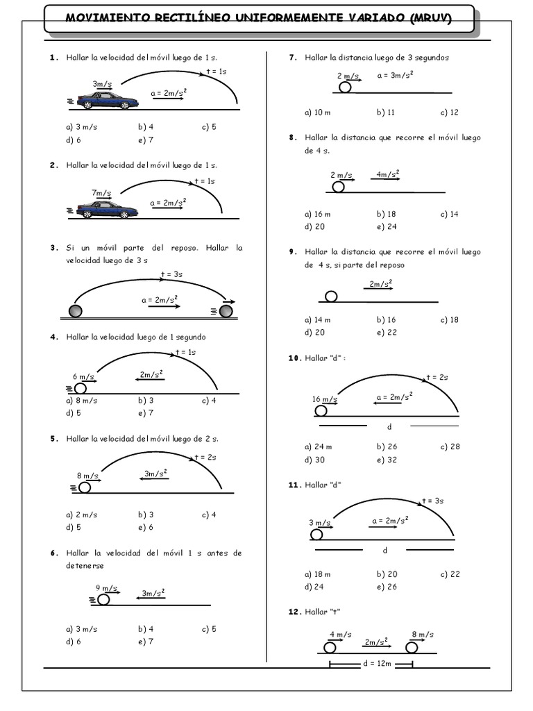4 Movimiento Rectilíneo Uniformemente Variado MRUV | PDF | Ajedrez