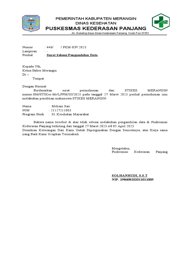 SURAT IZIN PENELITIAN | PDF