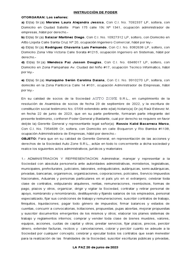 PODER | PDF | Bancos | Cheque