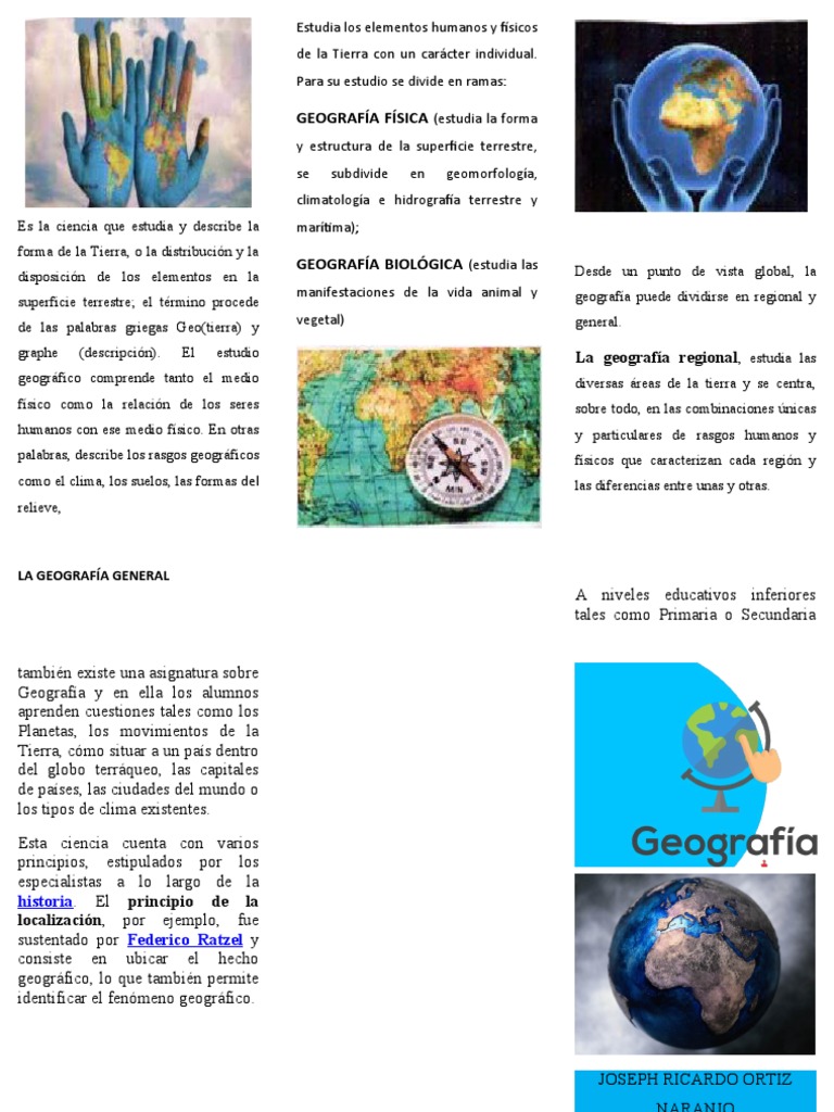 Triptico Geografia | PDF | Geografía | Tierra