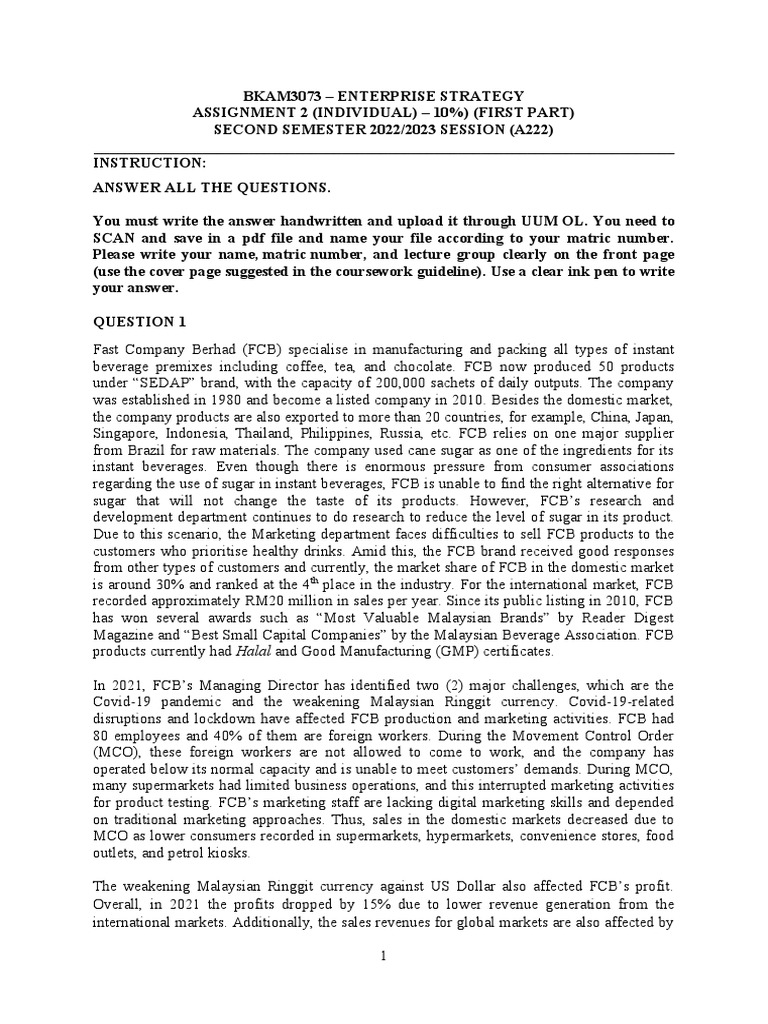 A222 - Individual Assignment 2 | PDF | Marketing | Marketing Strategy