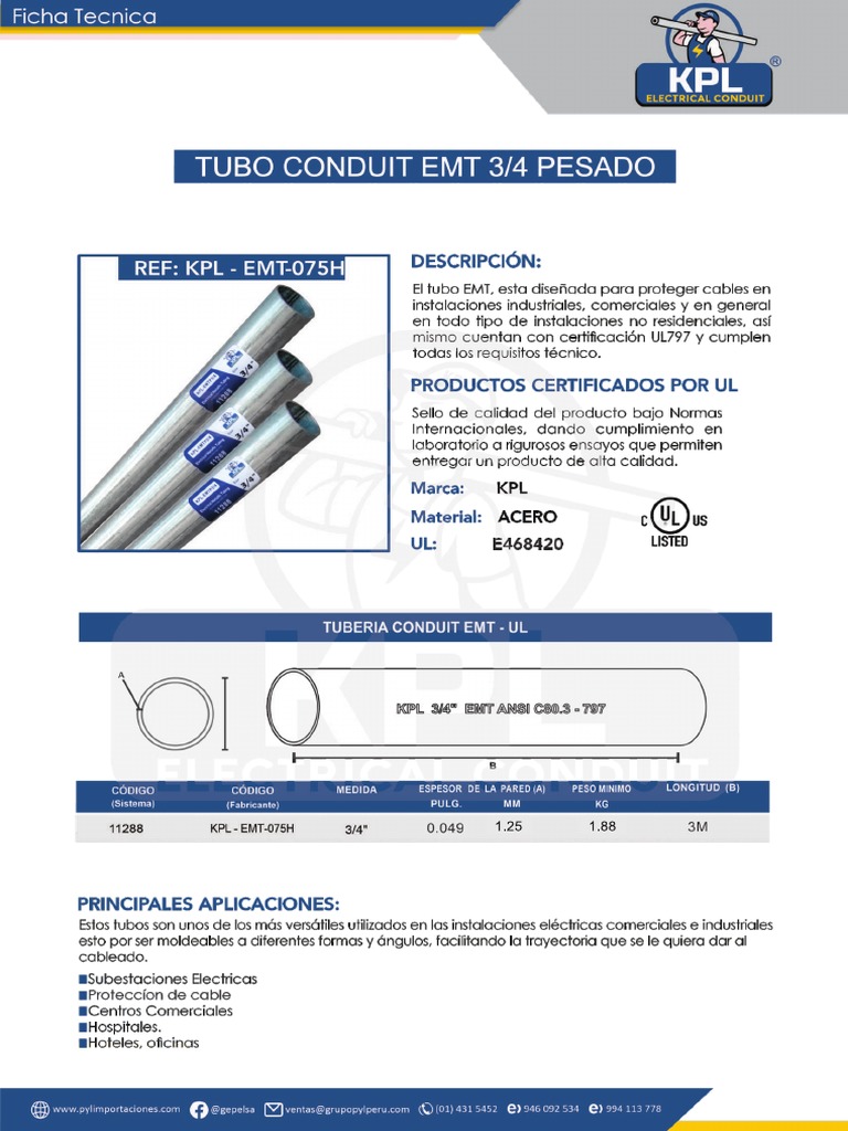 Tubo Conduit Emt 3-4 Pesado | PDF