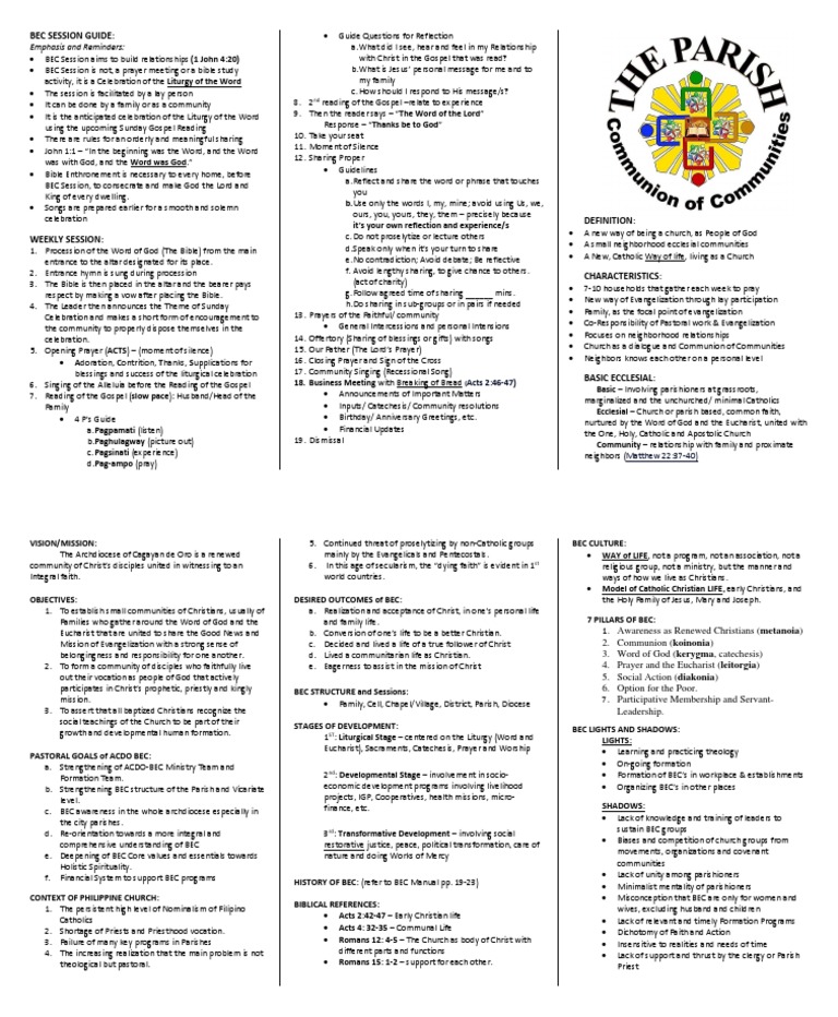 Final Leaflet Bec | PDF | Mass (Liturgy) | Eucharist