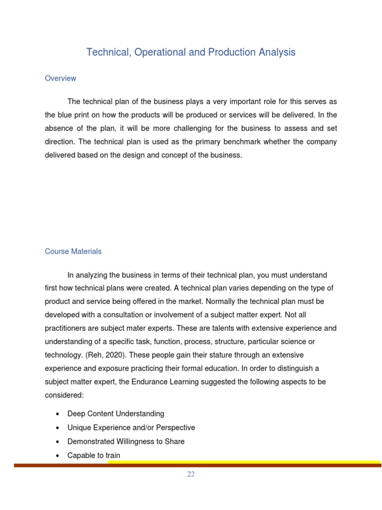 Technical and Operational Aspect | PDF | Innovation | Business