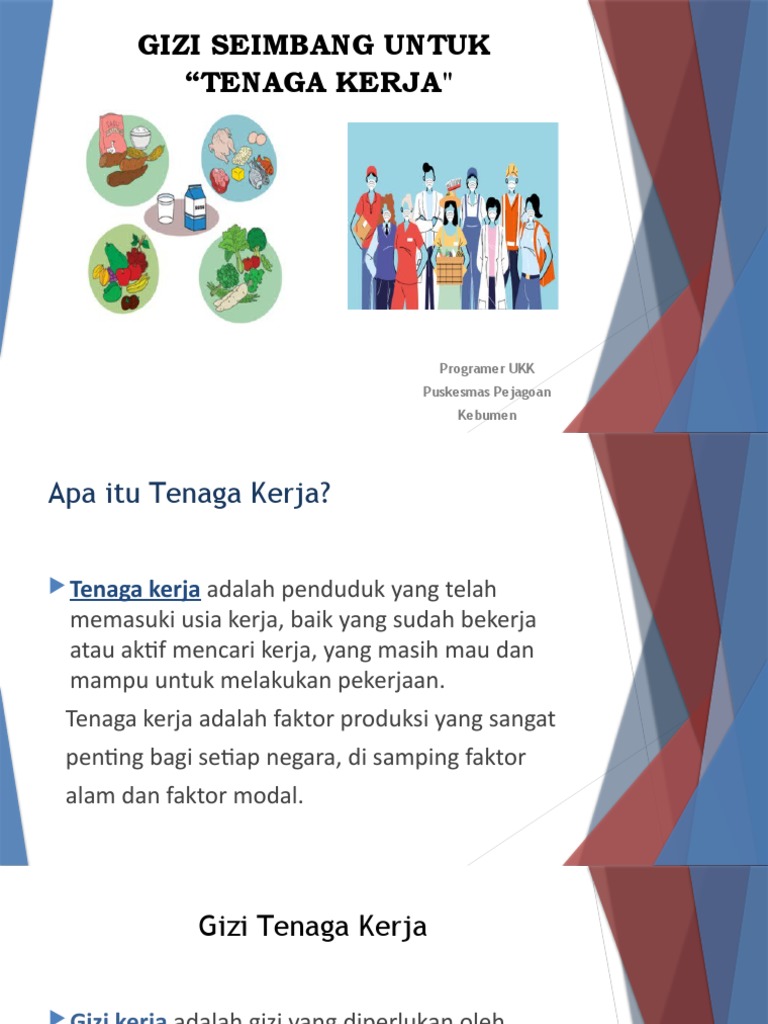 Ppt Gizi Seimbang Untuk Pekerja | PDF