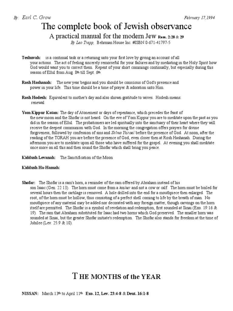 The Complete Book of Jewish Observance | PDF | Yom Kippur | Hebrew ...