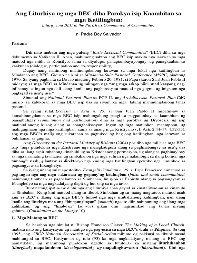 Ang-Liturhiya-ug-mga-BEC-Msgr-Boy2 | PDF