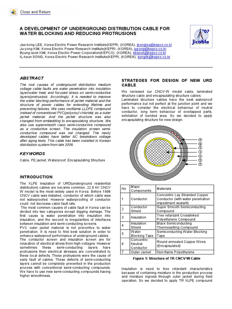 Development For Water Blocking | PDF | Insulator (Electricity ...