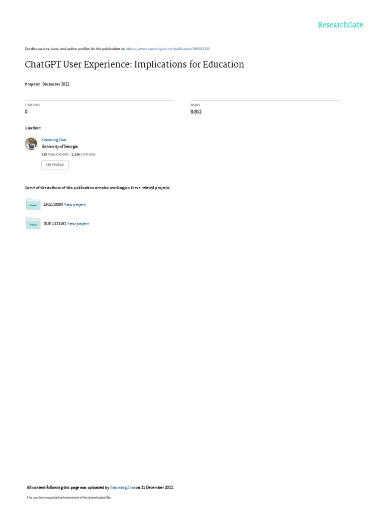 ChatGPT User Experience Implications for | PDF | Artificial ...