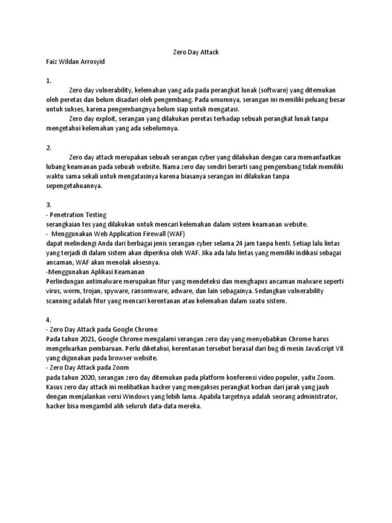 Memahami Serangan Zero Day Cyber | PDF | Komputer