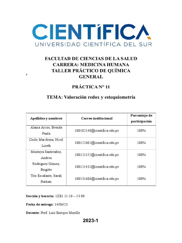 INFORME LABORATORIO - PRACTICA de Hoy | Descargar gratis PDF | Redox ... INFORME LABORATORIO - PRACTICA de Hoy | Descargar gratis PDF | Redox ...