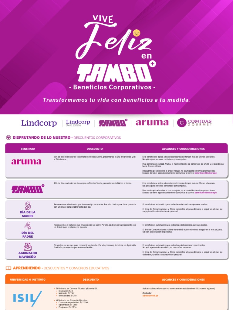 Beneficios Corporativos de Lindcorp | PDF