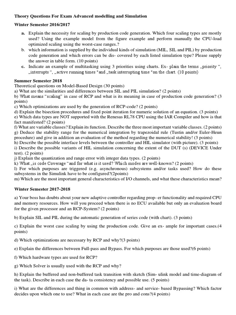 Theory Questions For Exam Advanced Modelling and Simulation | PDF ...