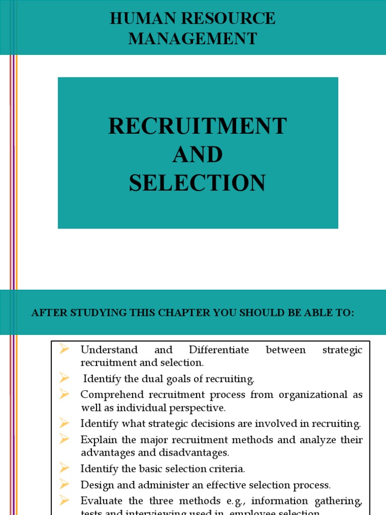 Recruitment and Selection | PDF | Recruitment | Employment