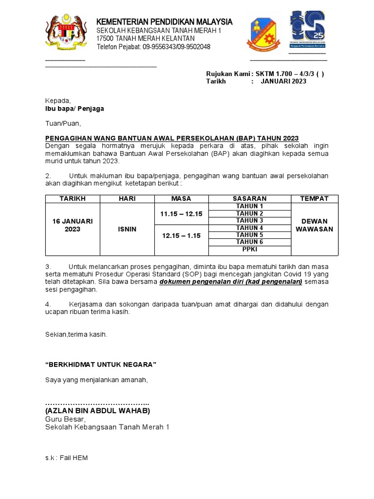Surat Bap 2023 | PDF