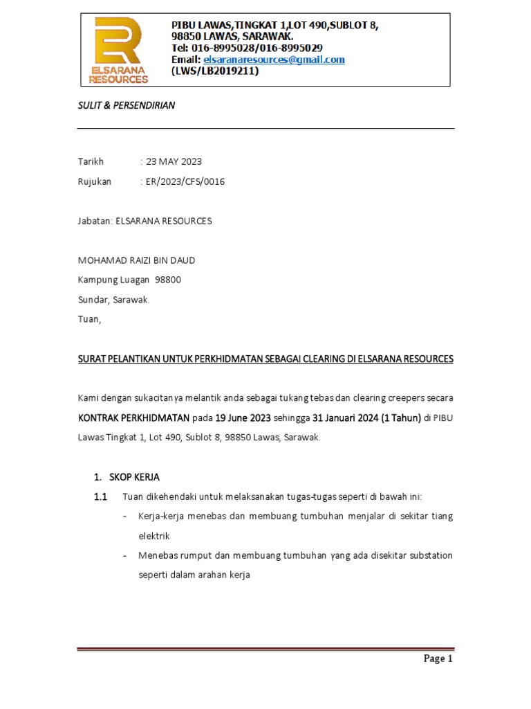 Contoh Surat CFS | PDF