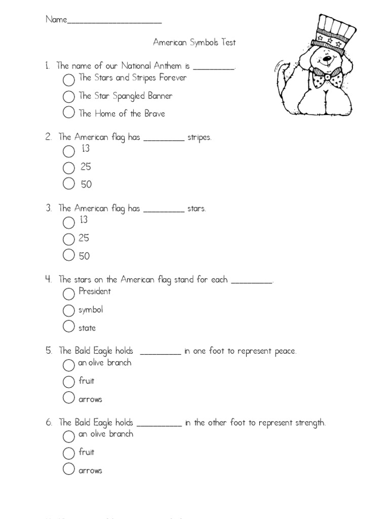 American Symbols Test | PDF
