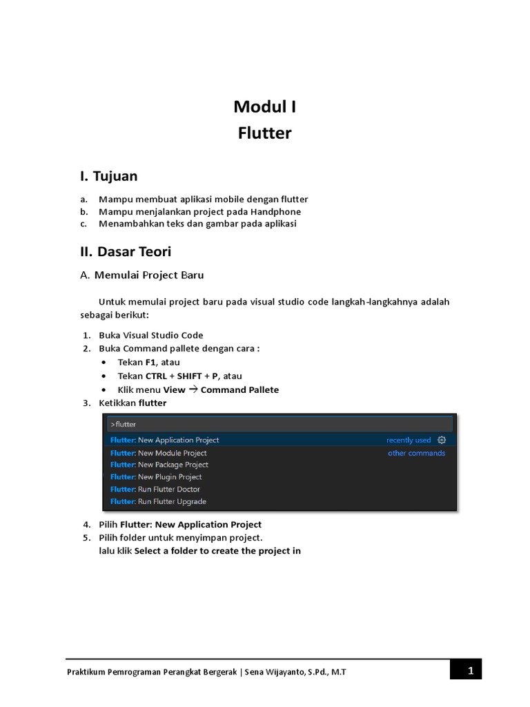 Modul I Praktikum Pemrograman Perangkat Bergerak | PDF