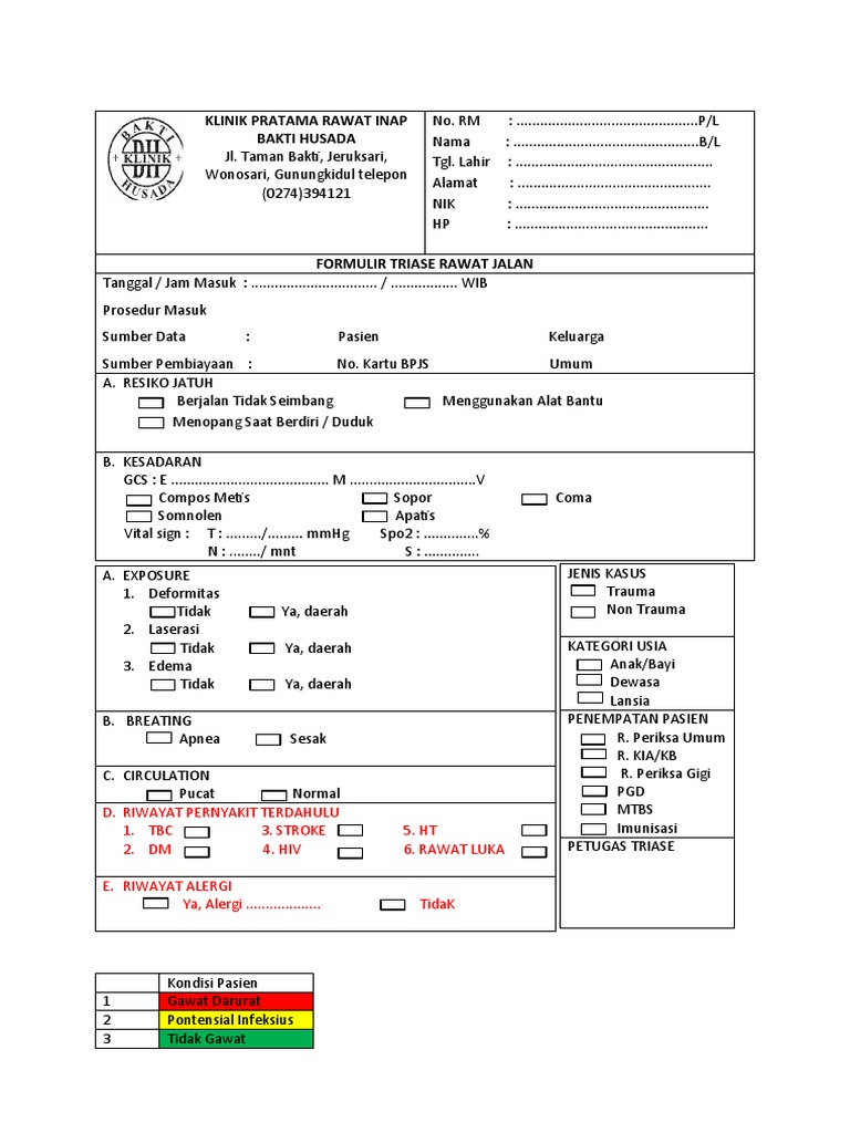 Formulir Triase Rawat Jalan | PDF